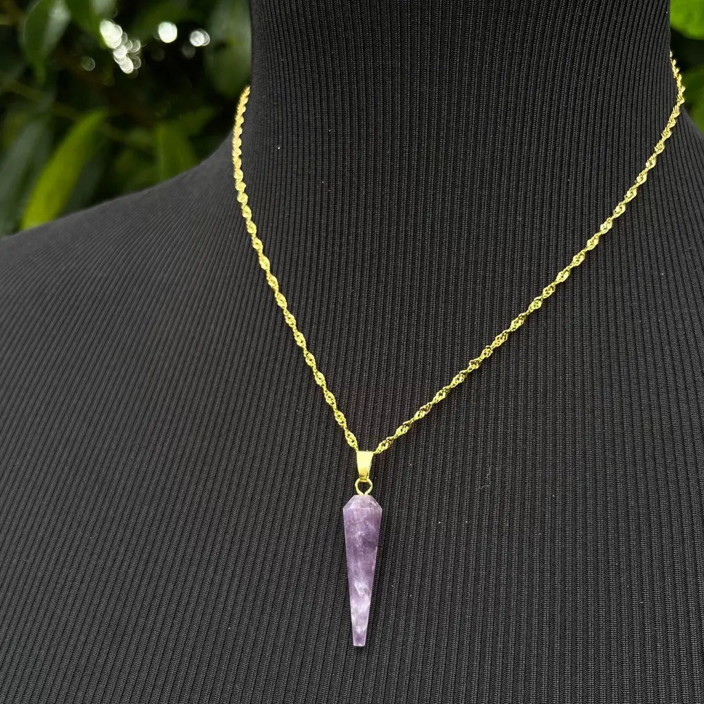Collier en Améthyste Authentique: petit cône pour une grande Élégance ...